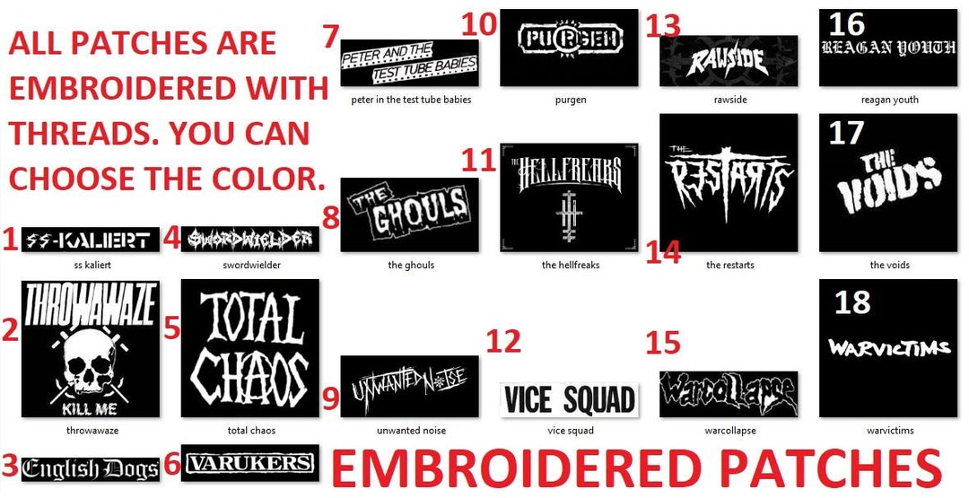 Embroidered Patch Punk Band Bands Patches Post Punk Gothic - Etsy UK