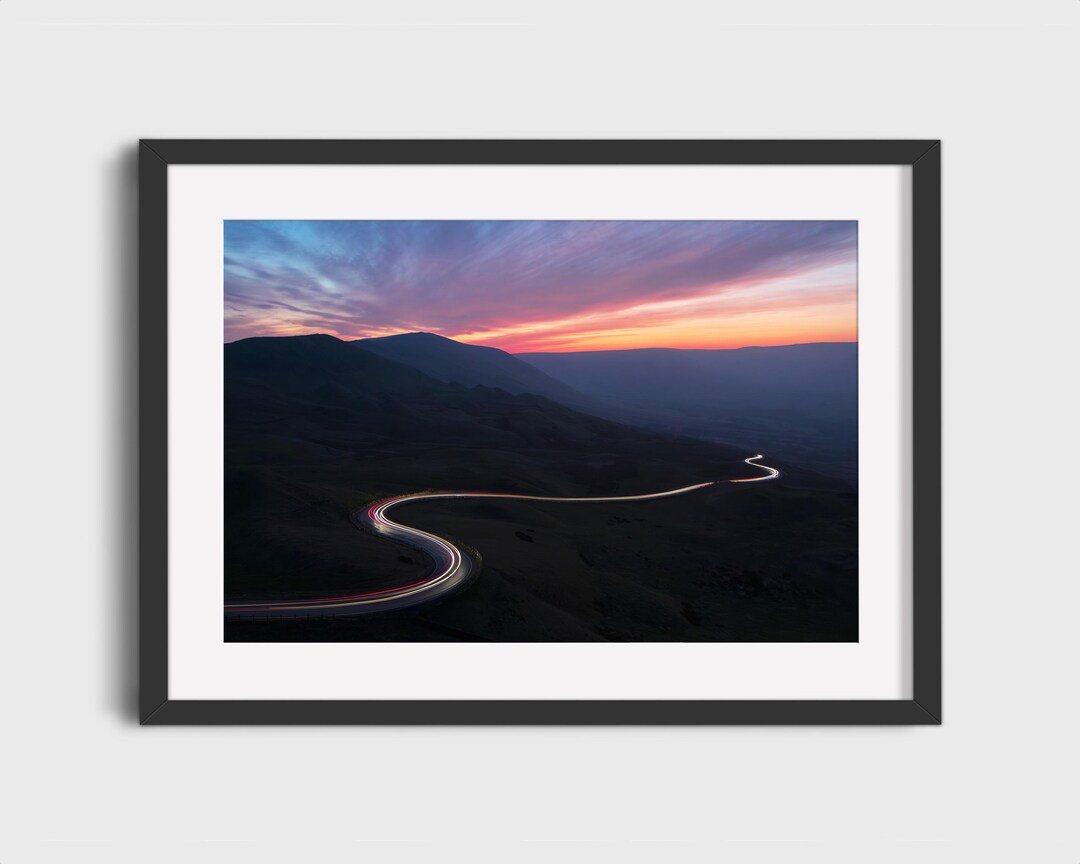 Peak District Sunset Photography Print, Mam Tor Winding Road - Etsy