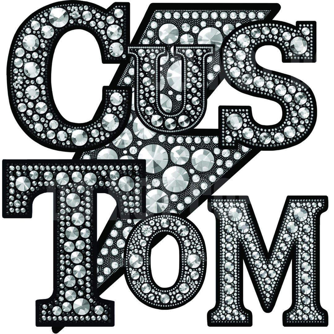 Custom Faux Rhinestone School Pride Name Digital Listing Png ...