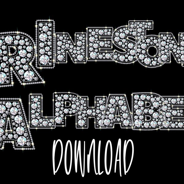 Faux Rhinestone Letters Png - Etsy