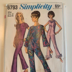 Simplicity Misses Lounging Pajama's Pattern #6793 1966 - Etsy