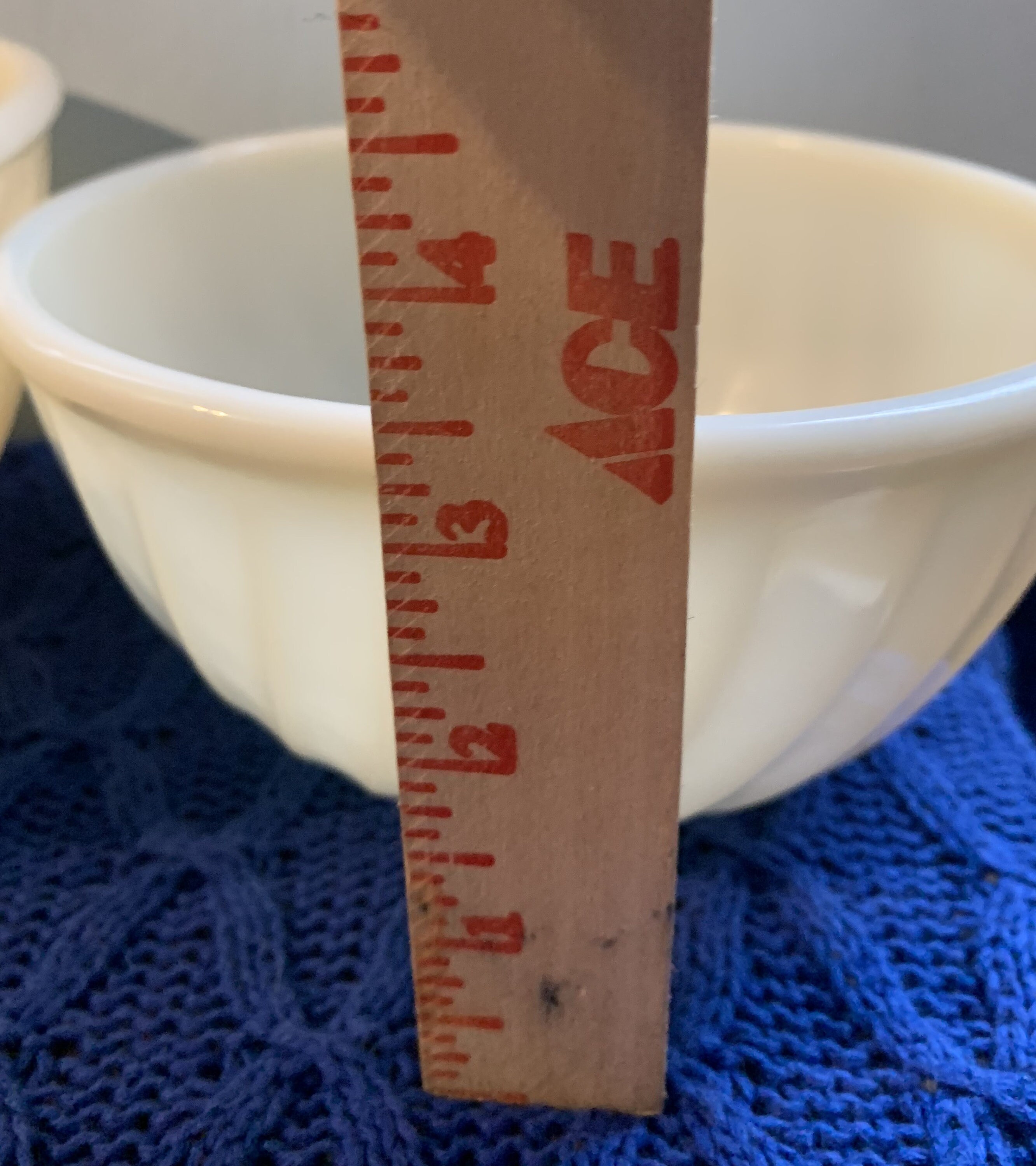 Fire King Set of 3 White Milk Glass Swirl Nesting Mixing Bowls 6" 7" 8 ...