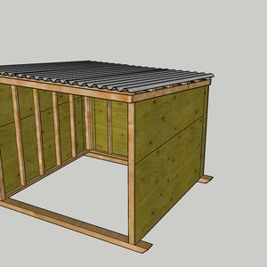 Small Animal Shelter Plan-three Sided Shelter Plan for Pigs, Goats or ...