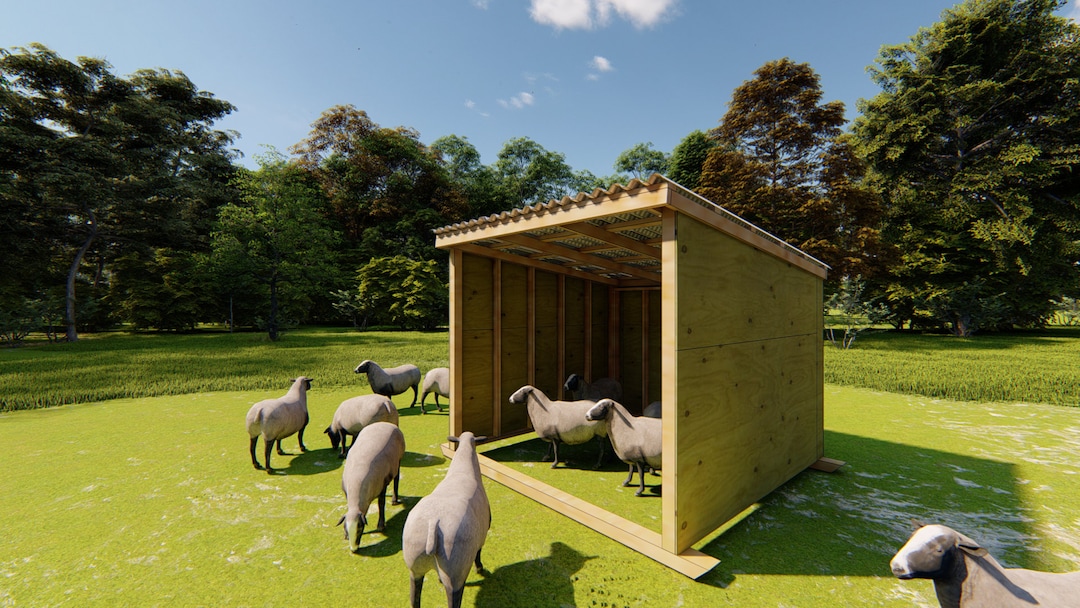 Small Animal Shelter Plan-three Sided Shelter Plan for Pigs, Goats or ...