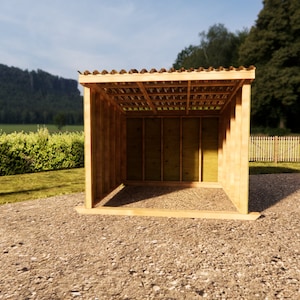 Small Animal Shelter Plan-three Sided Shelter Plan for Pigs, Goats or ...