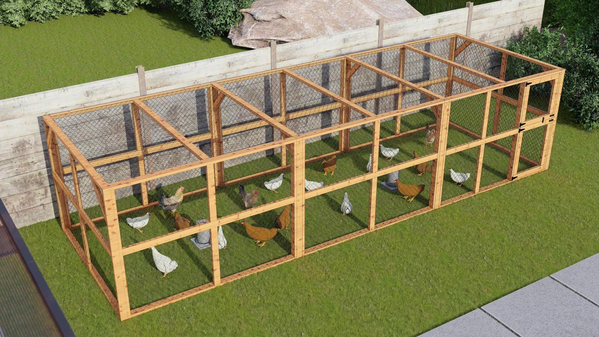 DIY Chicken Run Plans 8x25 for 24 Chickens (PDF Download) - Etsy