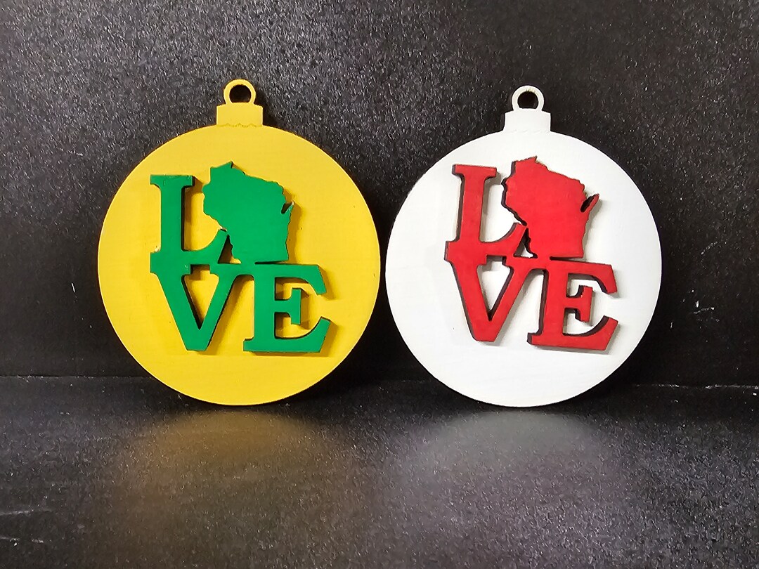 Ornament I Love Wisconsin - Etsy