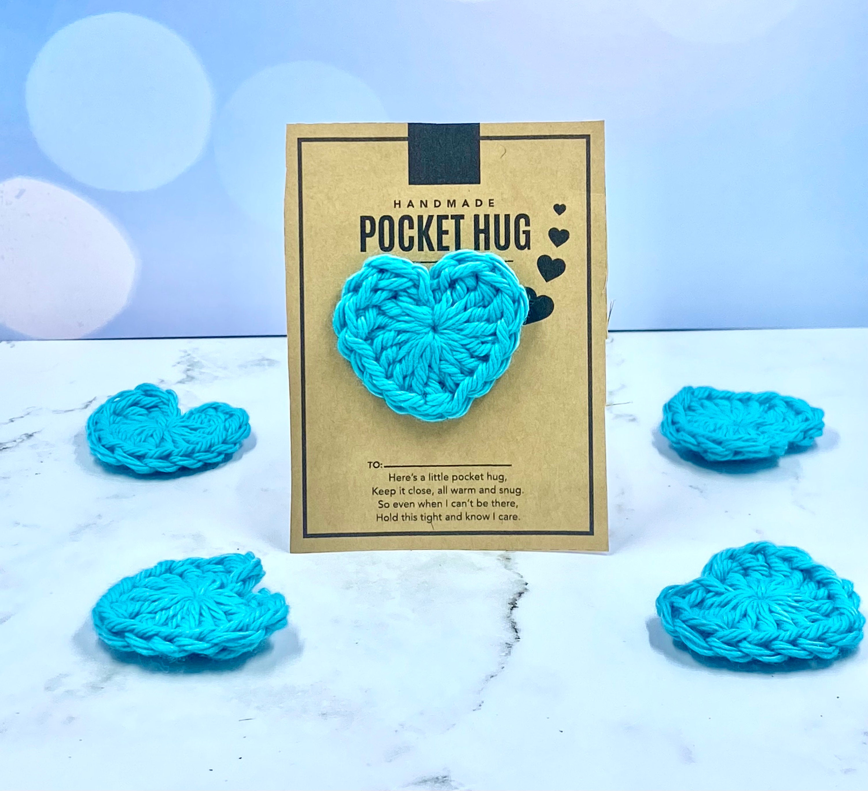 Turquoise Pocket Hugs Crochet-for Friends-mom-teacher-coworkers-pocket ...
