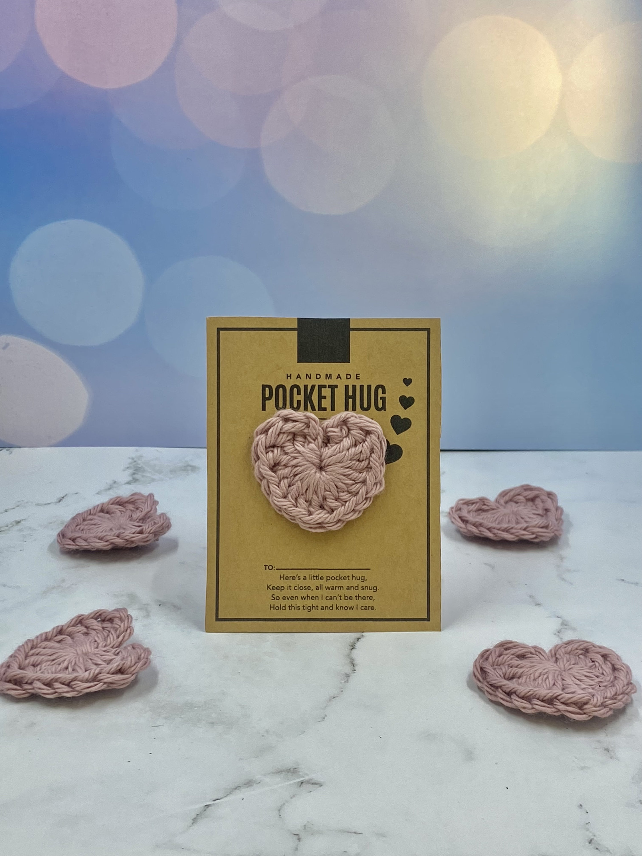 Rosey Pocket Hugs Crochet-for Friends-mom-teacher-coworkers-pocket Heart-mothers Day Gift Class ...