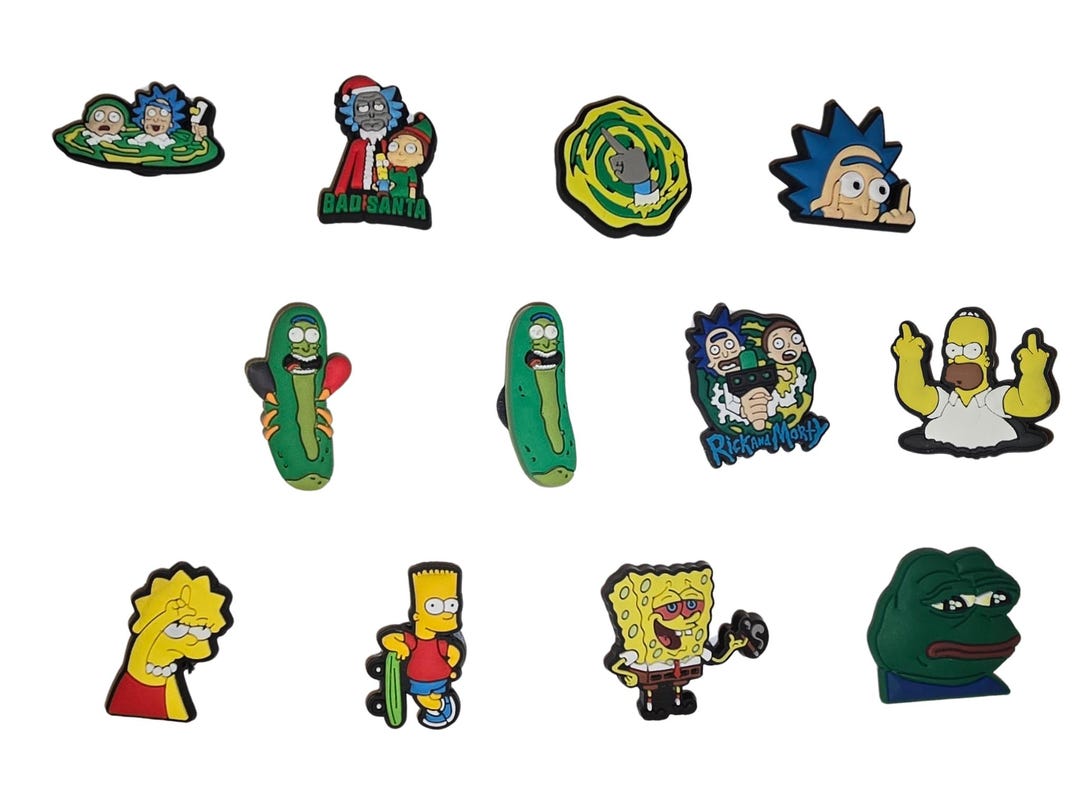 Adult Cartoons Rick Pickle Homer Sad Frog Shoe Charms - Etsy