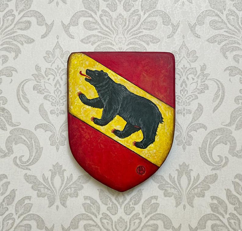 Hand-painted Bernese Bear, Original Miniature Wood & Art Print From the ...