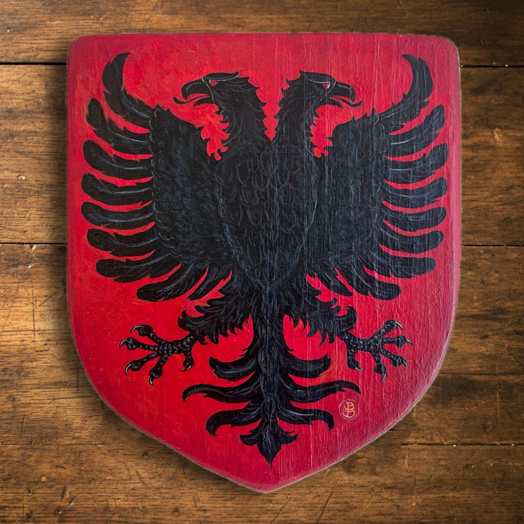 The Albanian Eagle, Hand-painted - Original on Wood & Art Print From ...