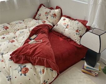 Red Velvet Bedding - Etsy
