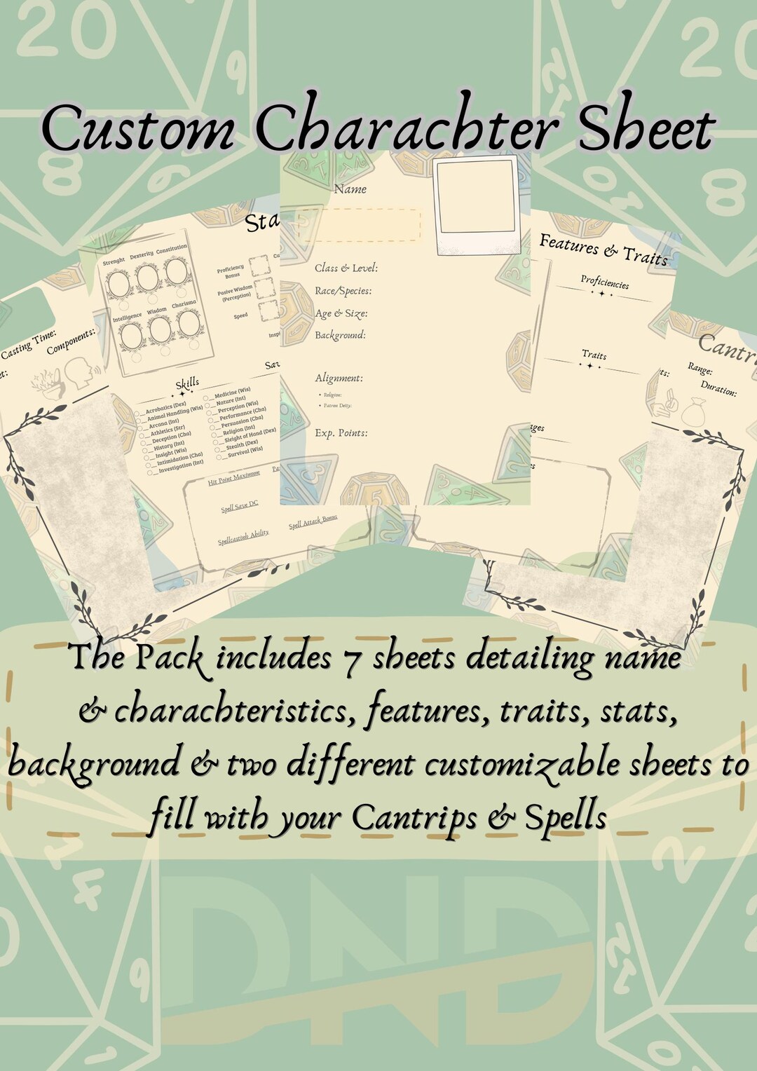 Dnd 5e Custom Character Sheet - Etsy