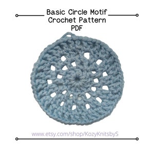 Crochet Basic Circle Motif PDF Pattern, Crocheting for Beginners, Hats ...