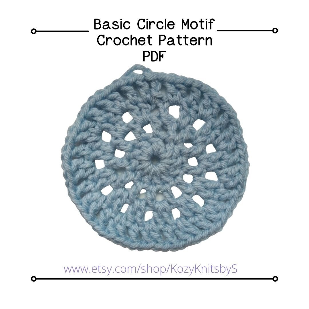 Crochet Basic Circle Motif PDF Pattern, Crocheting for Beginners, Hats ...