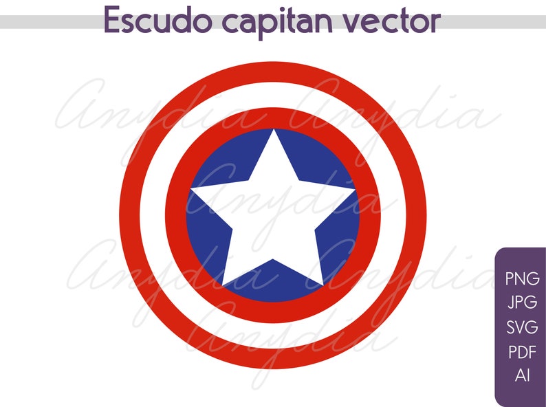Escudo Capitan Vector Svgpngjpgpdfai - Etsy