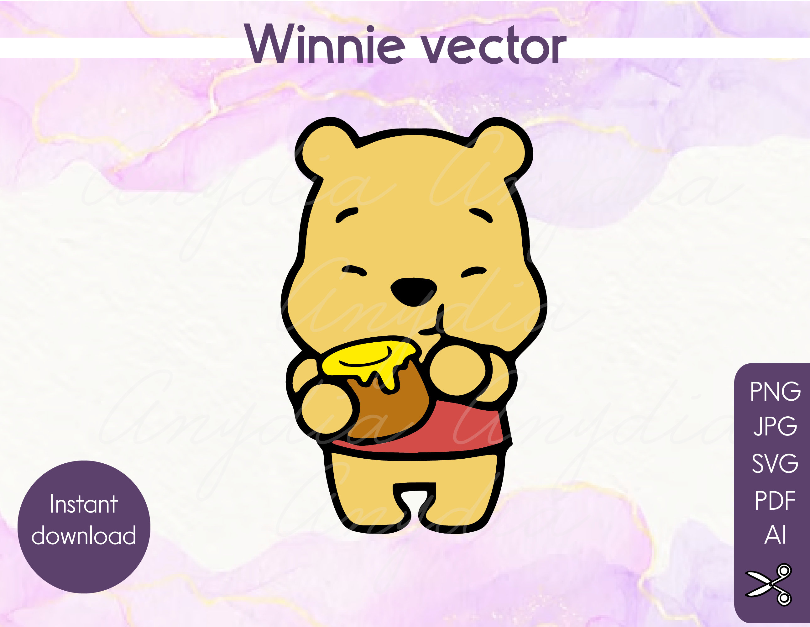 Vector De Winnie Svg/png/jpg/pdf/ai - Etsy