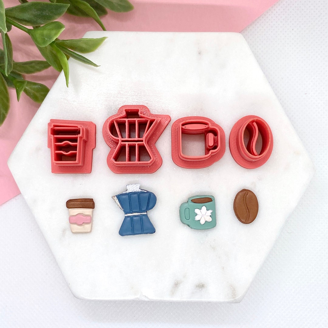 Coffee Polymer Clay Cutters, Coffee Maker Cutters, Coffee Bean Cutter ...