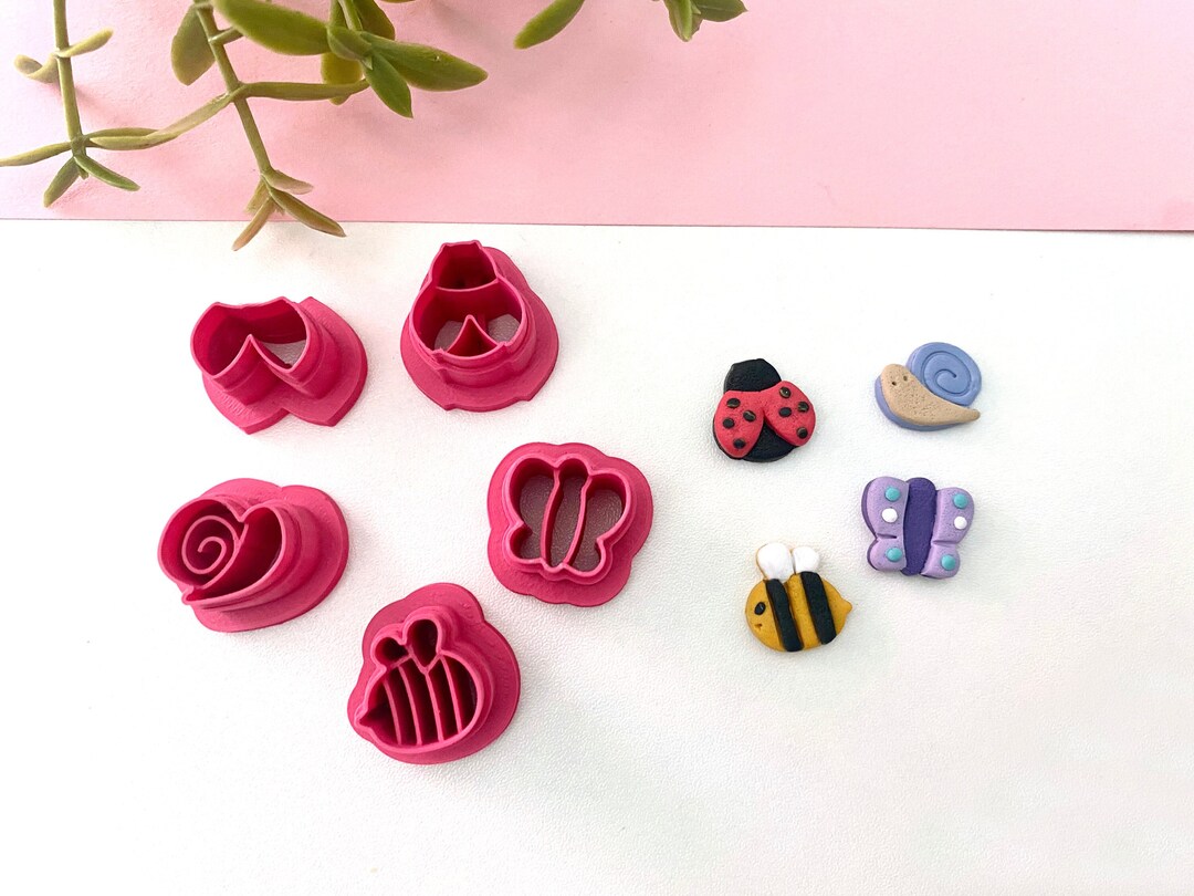 Cute Animals Polymer Clay Cutters, Lady Bug Cutter, Snail Cutter, Bee ...