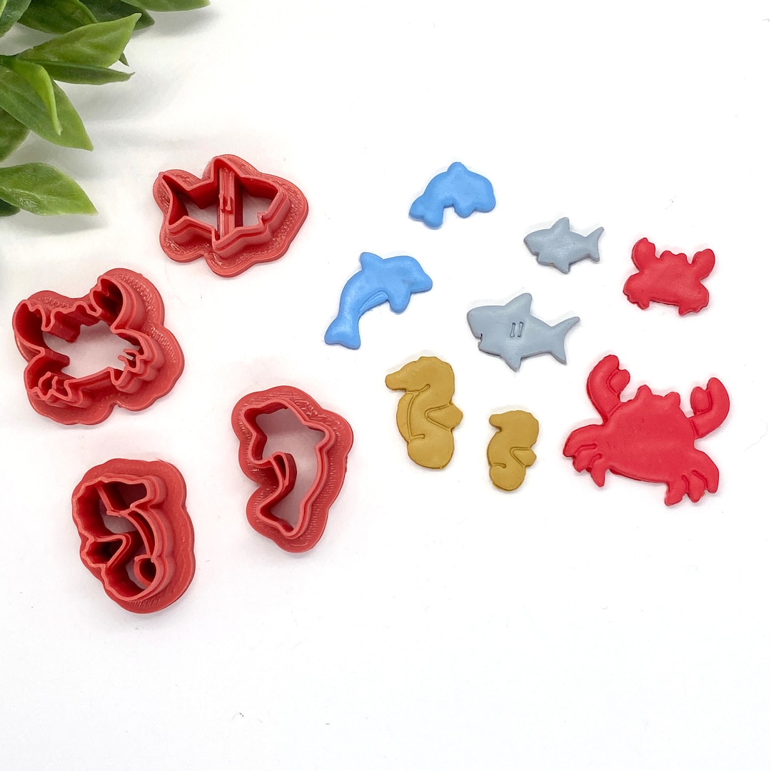 Sea Animals Polymer Clay Cutter, Crab Cutter, Dolphin Cutter, Shark ...