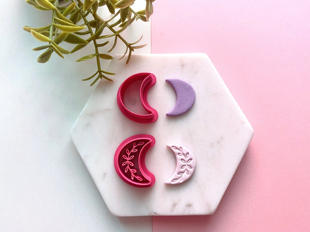 Embossed Moon Polymer Clay Cutters, Moon Cutter, Earrings Polymer Clay ...