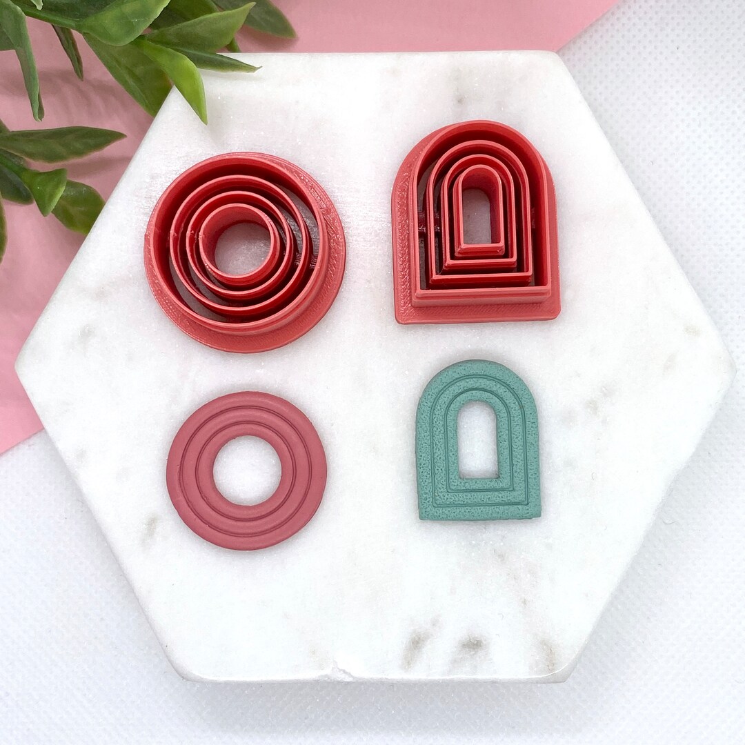 Embossed Circle Polymer Clay Cutters Arch Cutter Geometric Clay Earring ...