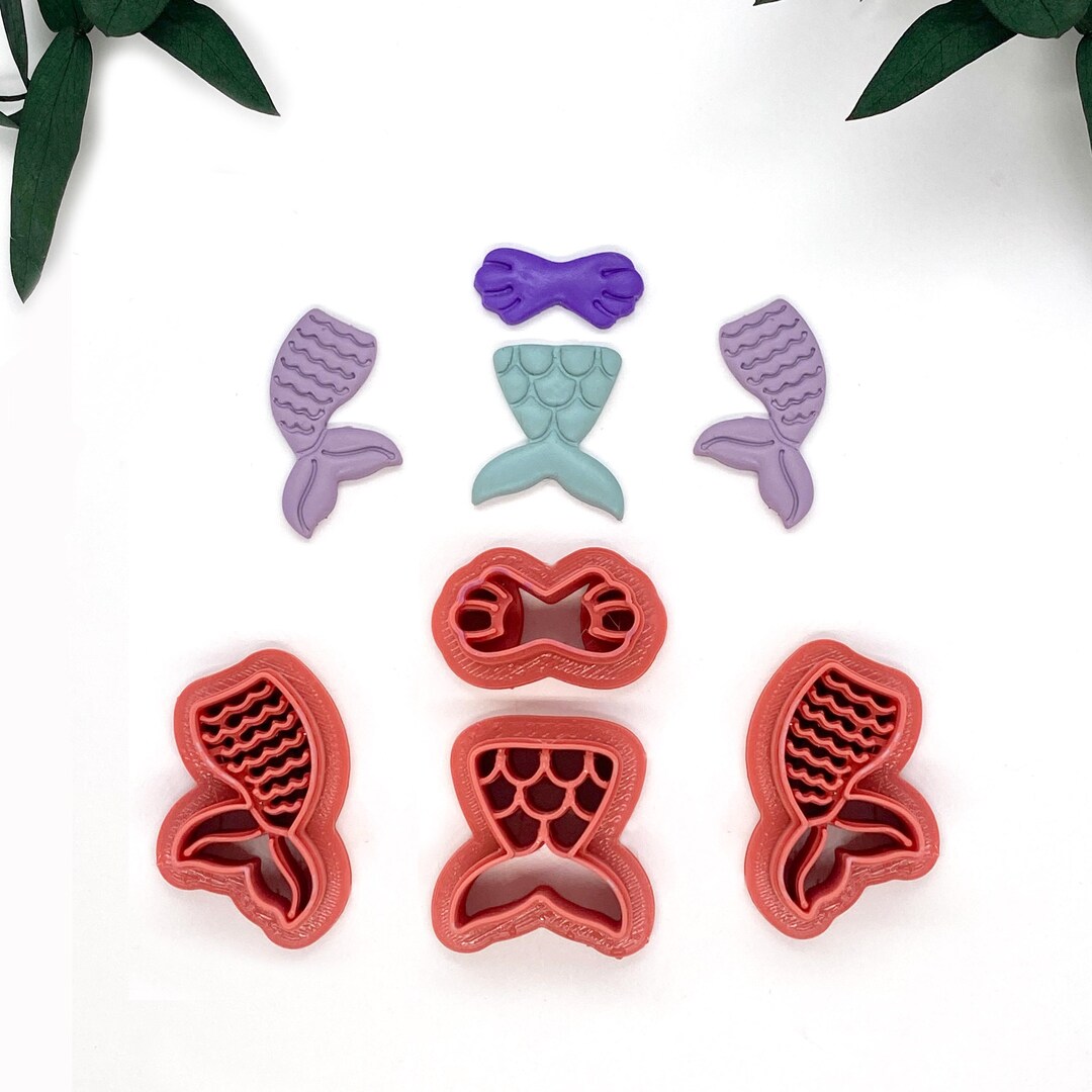 Mermaid Polymer Clay Cutter, Mermaid Tail Cutter, Summer Dangle Cutters ...