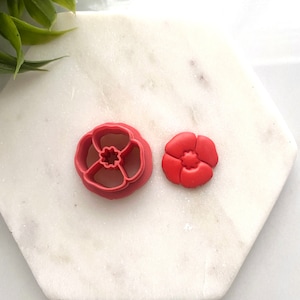 Poppy Flower Polymer Clay Cutters | Embossed Flowers Cutters | Fall ...