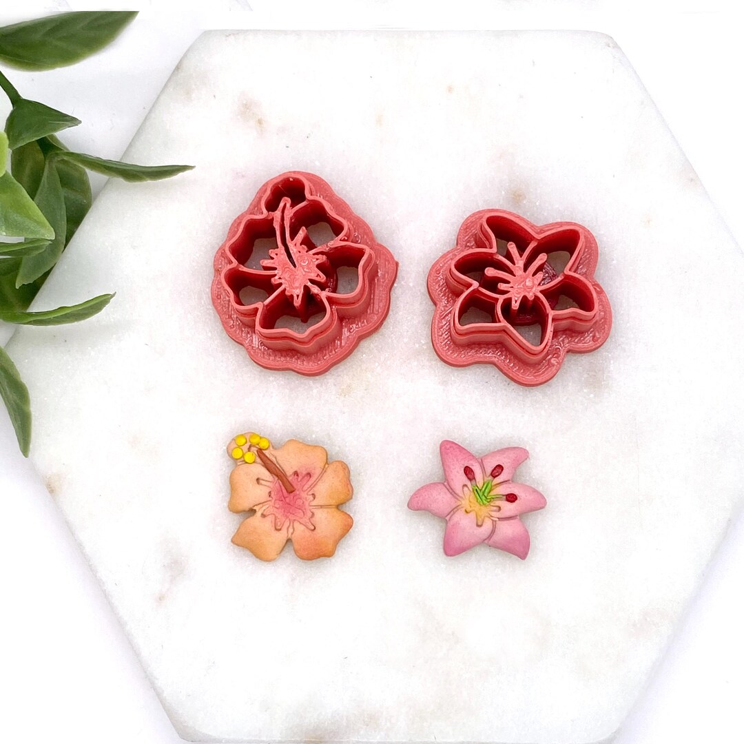Tropical Flowers Polymer Clay Cutters | Hibiscus Flower Cutter | Lily ...