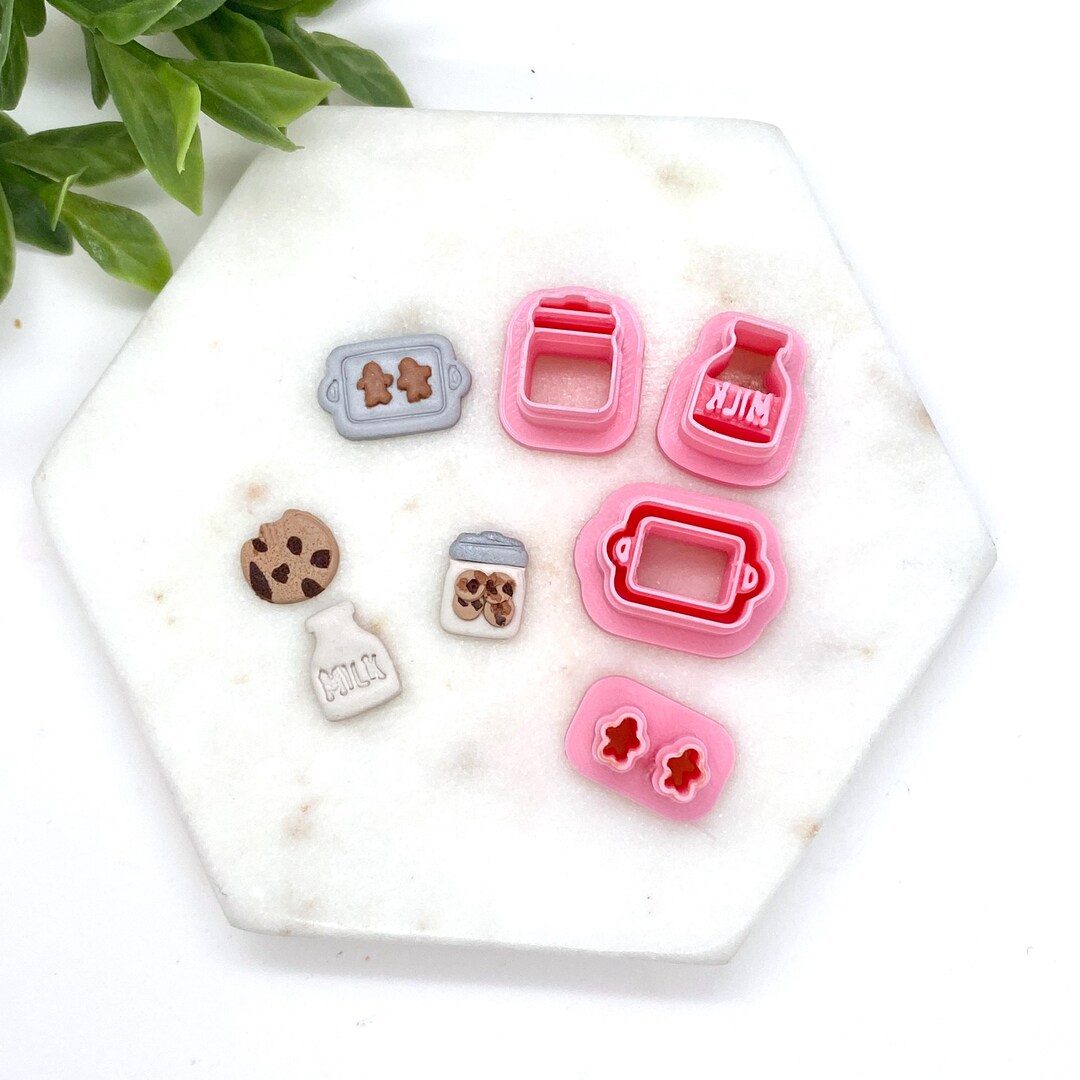 Milk and Cookie Cutters for Polymer Clay | Cookie Jar Cutters | Baking ...