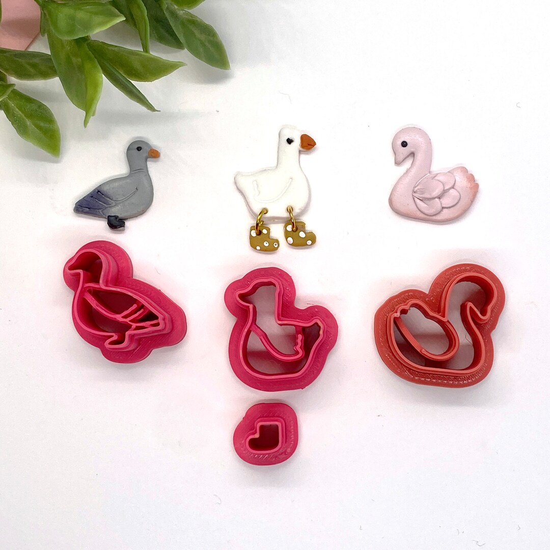 Duck Cutter, Duck With Boots Cutter, Goose Cutter, Swan Polymer Clay ...
