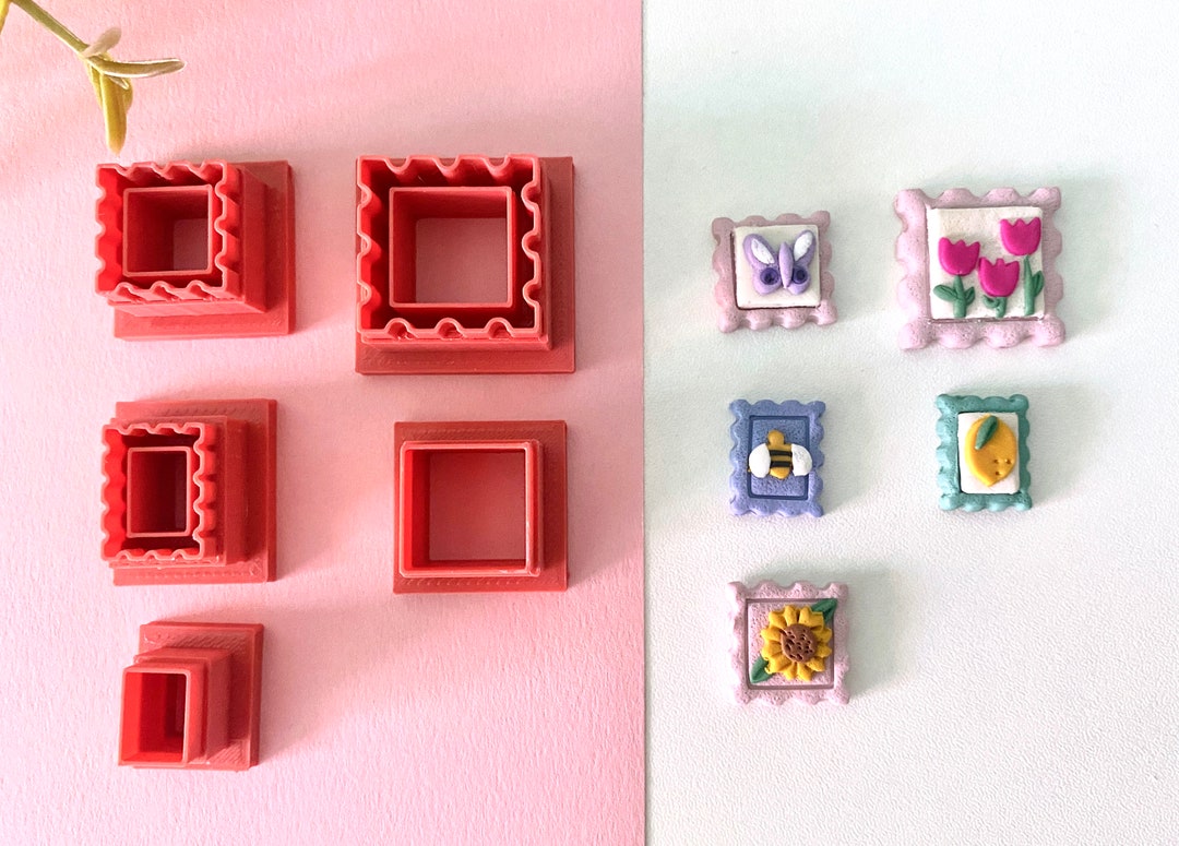 Mail Stamp Polymer Clay Cutter | Postage Cutter | Letter Mail Cutter | Embossed Cutter | Square ...