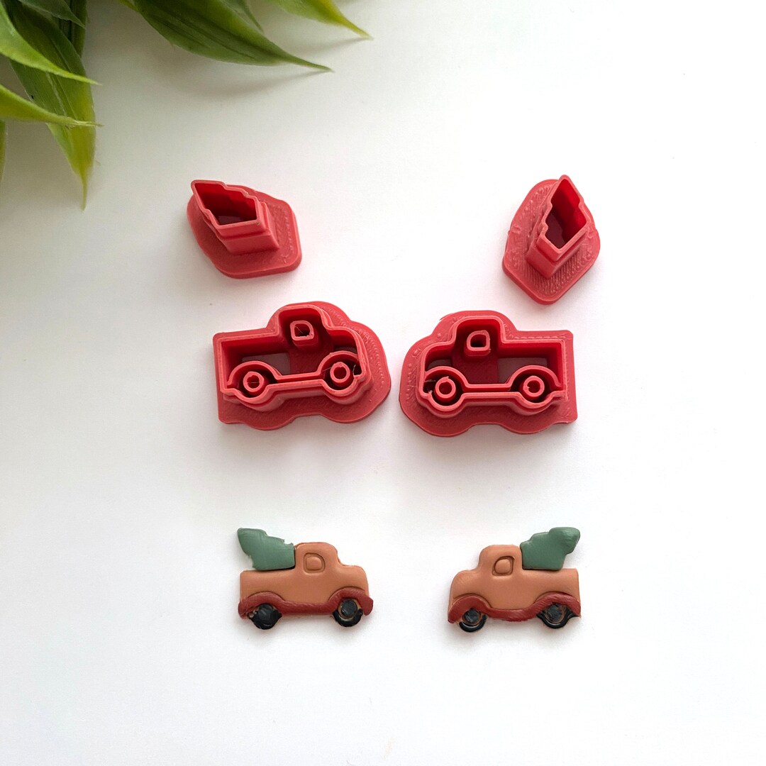 Truck Cutter for Polymer Clay Truck With Tree Cutter Holiday Cutters ...