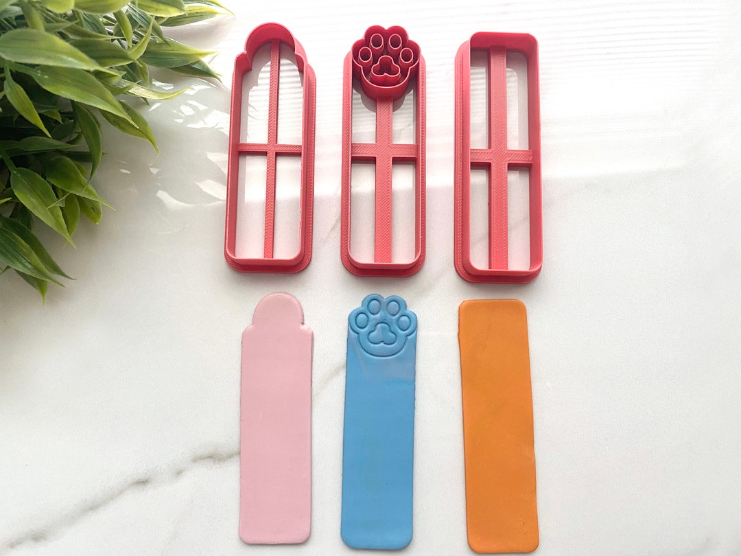 Bookmarks Polymer Clay Cutter (part 1): Puppy Paw, Rectangle and Modal ...