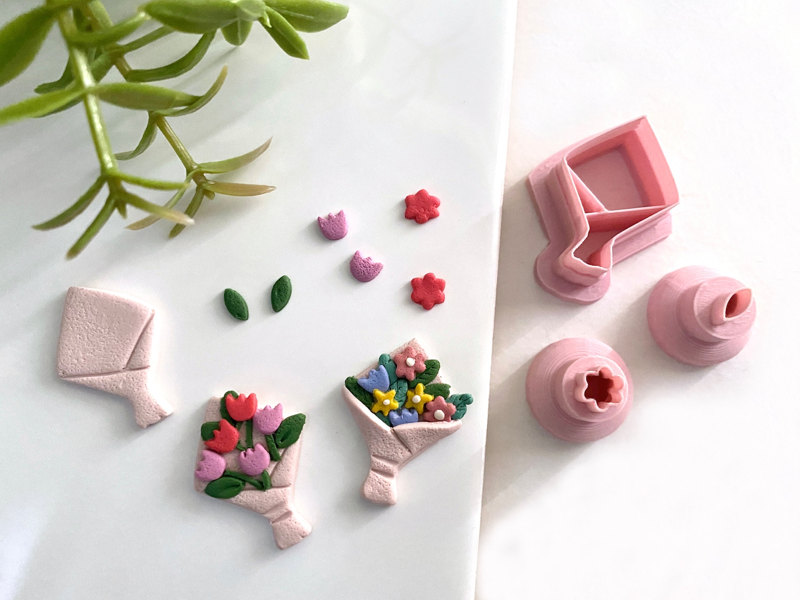 Flower Bouquet Cutter for Polymer Clay Earrings, Valentines Cutter ...