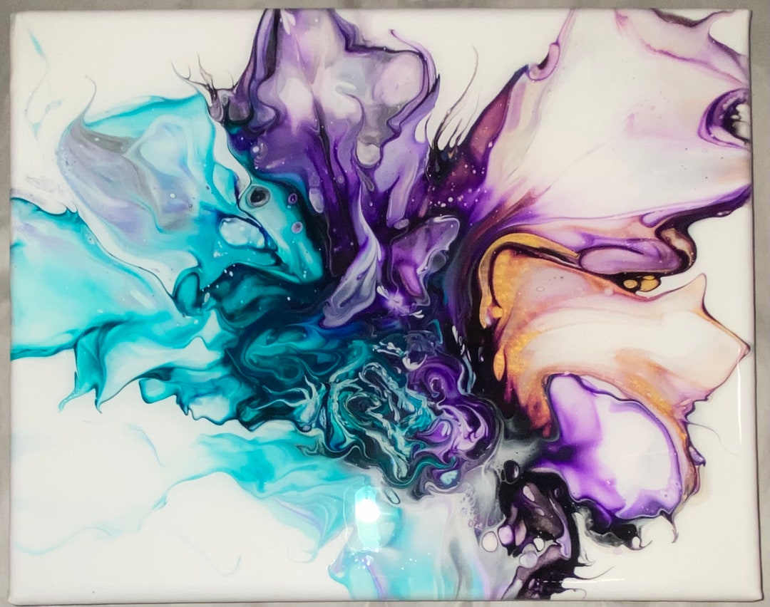 Iris Abstract Fluid Art Pour Painting - Etsy