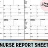 Nurse Report Sheet, RN Handoff Tool, Medical Surgical Telemetry ...