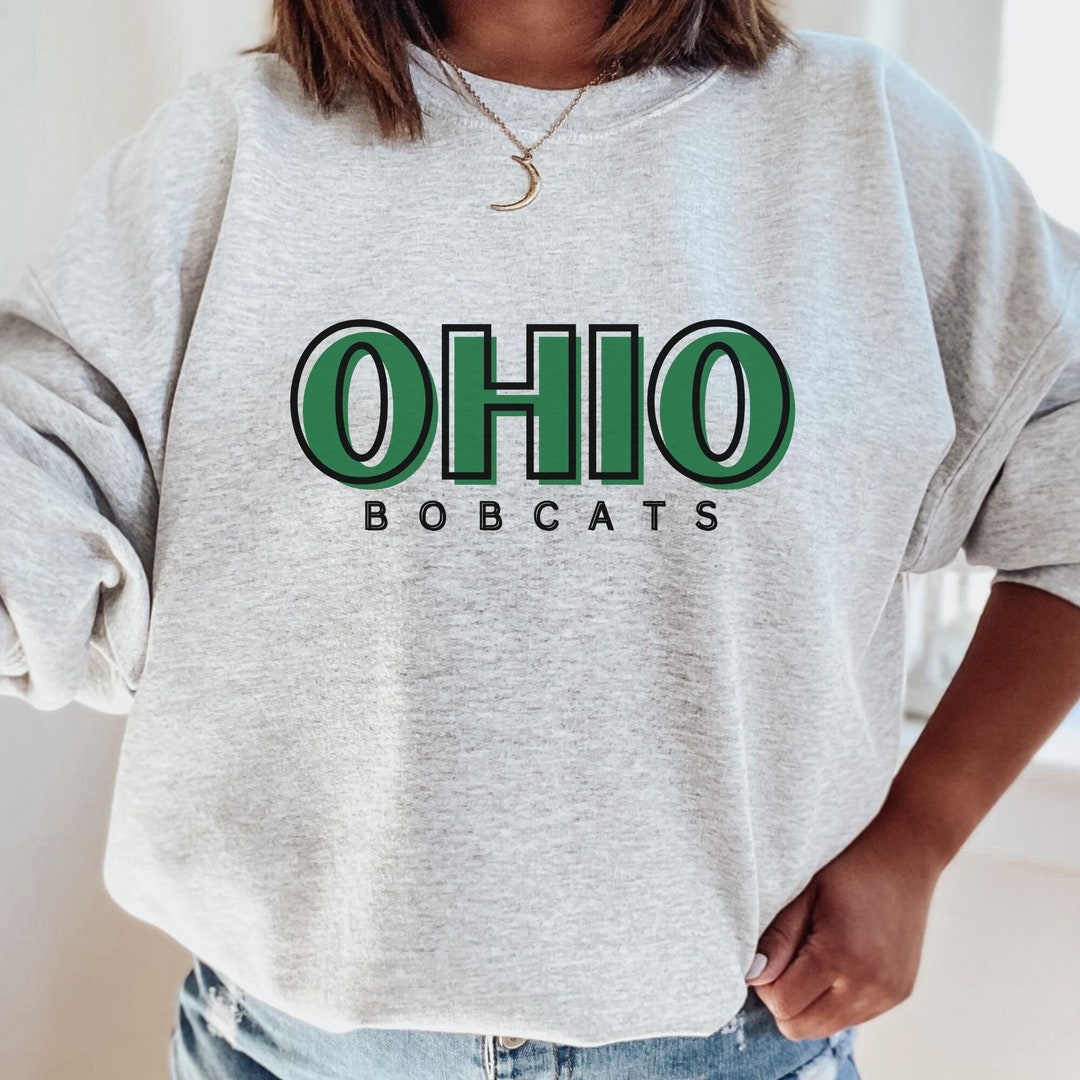 Ohio University Sweatshirt, OU Bobcats Crew Neck, College Spirit Wear ...