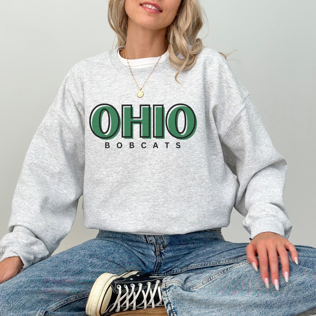 Ohio University Sweatshirt, OU Bobcats Crew Neck, College Spirit Wear ...