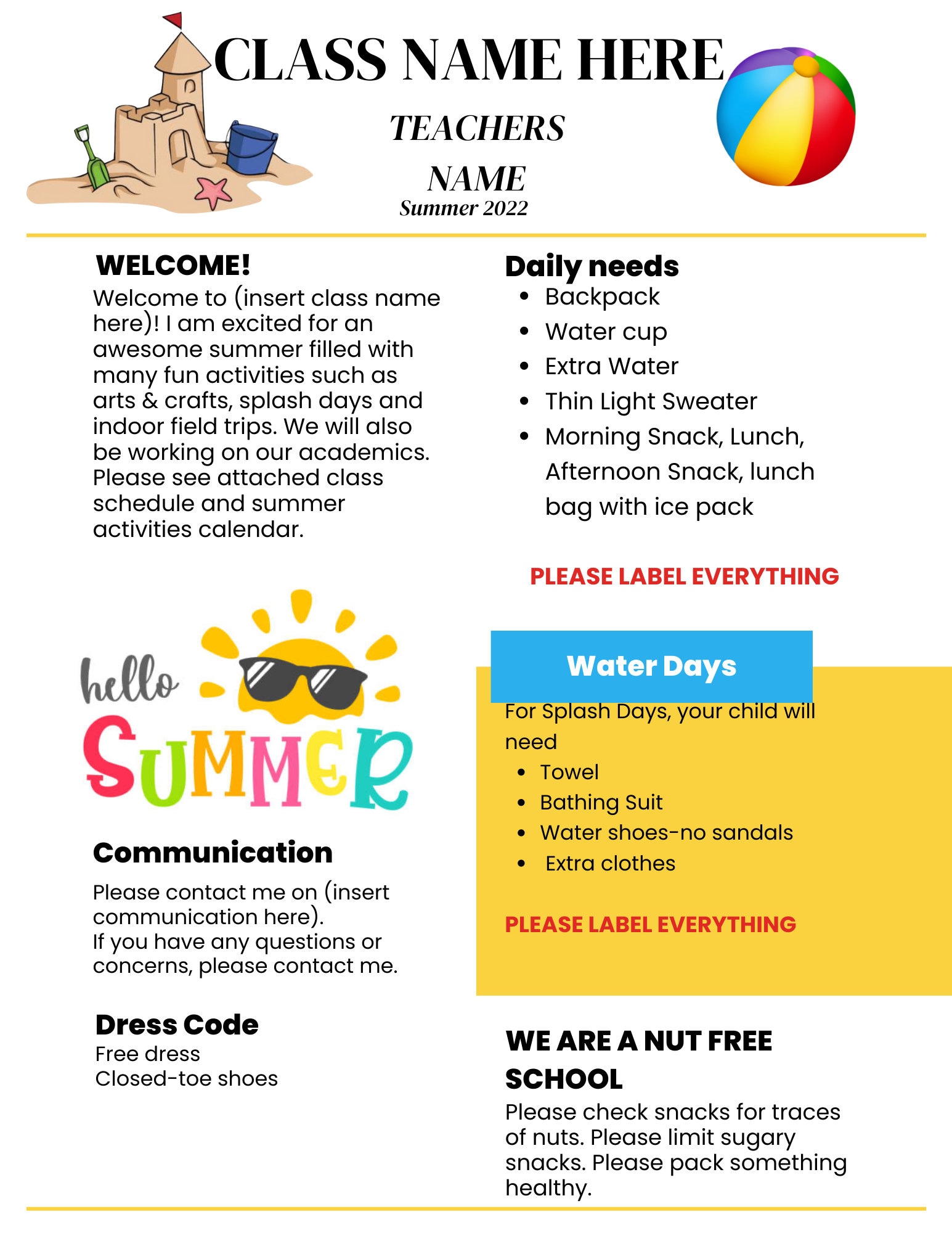 Summer Welcome Letter - Etsy