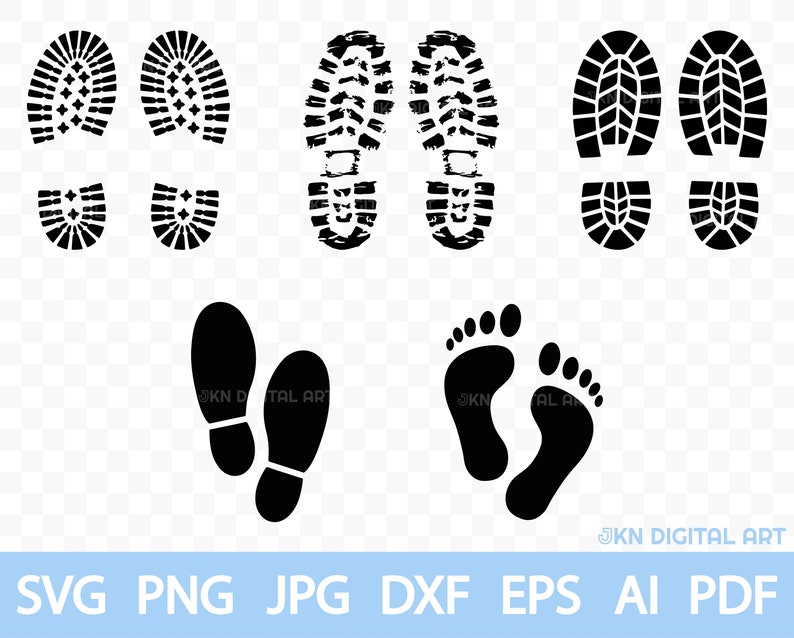 Shoe Boot Foot Print Bundle - Hiking Military Work Soldier Army - Svg ...