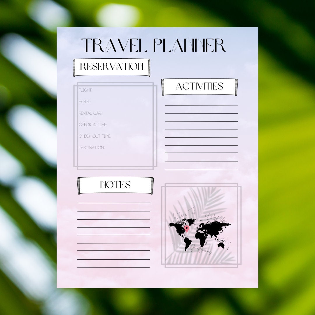 Mini Travel Itinerary PLUS FREE CHECKLIST - Etsy