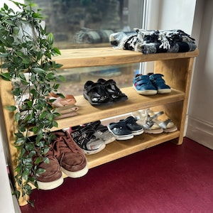 Rustic Reclaimed Wooden Shoe Bench | Shoe Rack | Made to Measure | Free ...