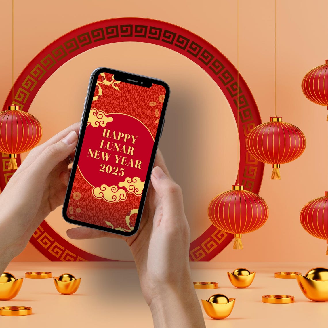 Digital Chinese New Year Card Template, Animated Chinese New Year E ...