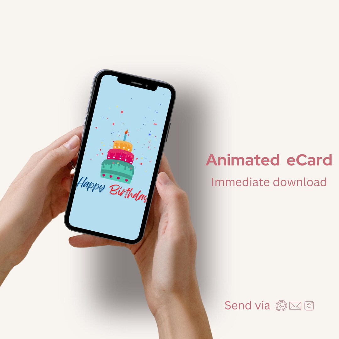 Simple Animated Birthday Card for Mobile Phone, Birthday Video Ecard ...