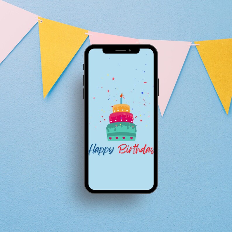 Simple Animated Birthday Card for Mobile Phone, Birthday Video Ecard ...