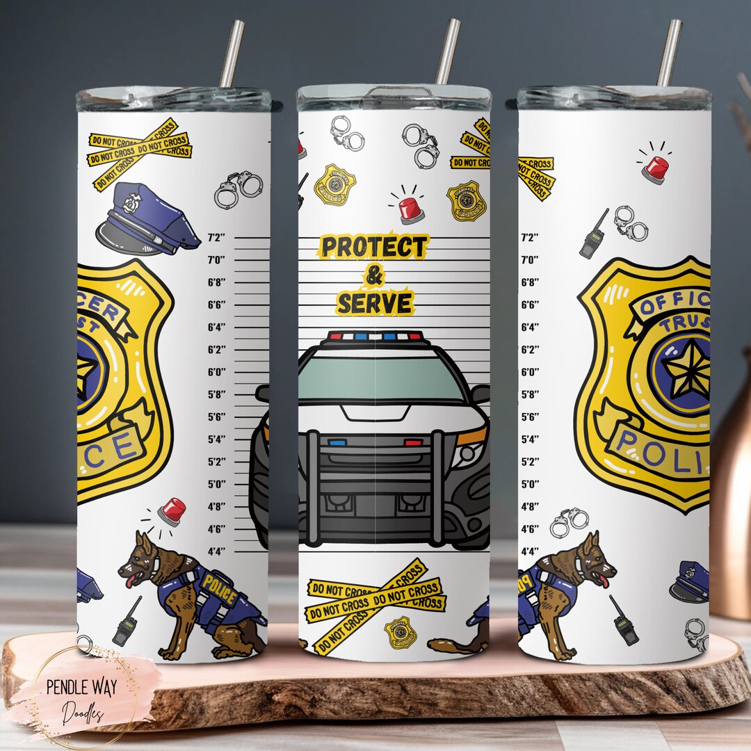 Police Officer Tumbler Wrap Sublimation Design Digital Download Perfect ...