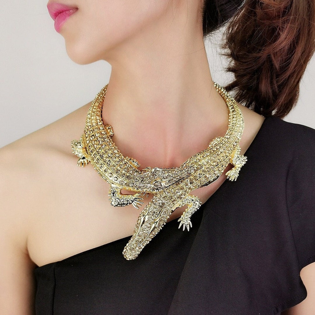 Alligator Necklace for Women, Alligator Jewelry, Alligator Choker ...