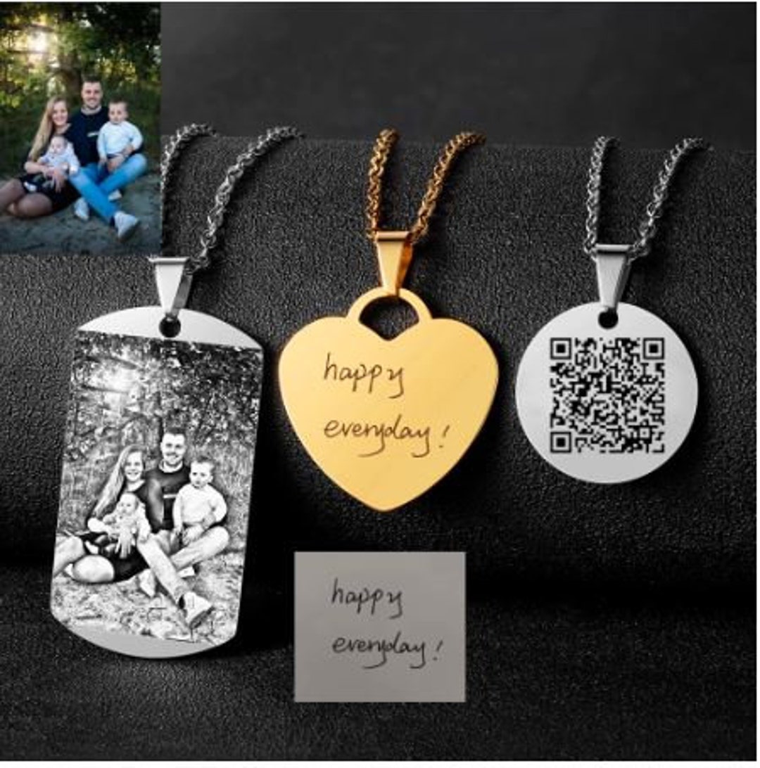 Custom Photo Necklace, Personalized Engraved Picture, Personalized ...